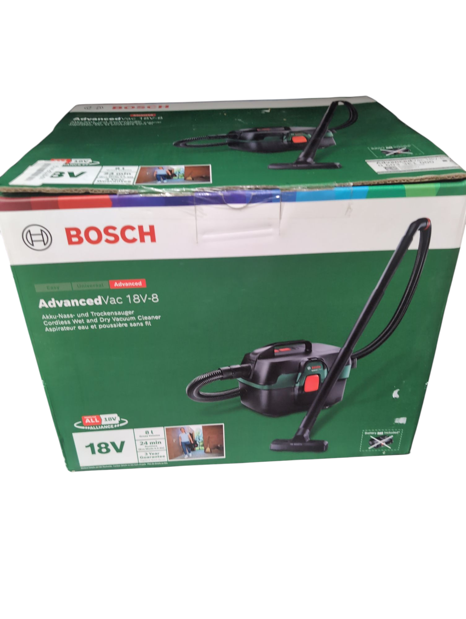 Like New Bosch AdvancedVac 18V-8 Cordless Wet & Dry Vacuum - Own4Less
